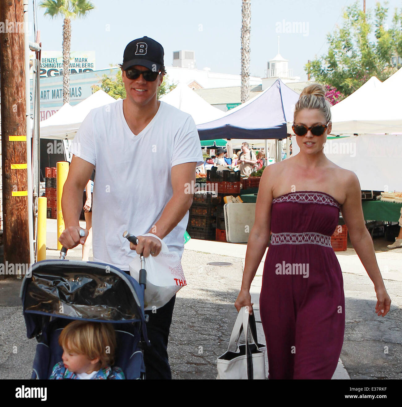 Ali Larter with husband Hayes MacArthur and Son Theodore enjoy the day ...