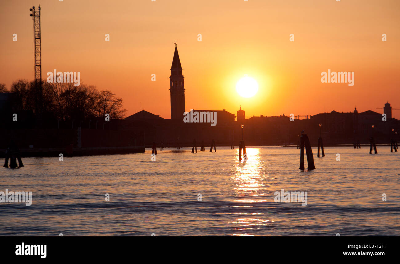 Venice skyline sunset hi-res stock photography and images - Alamy