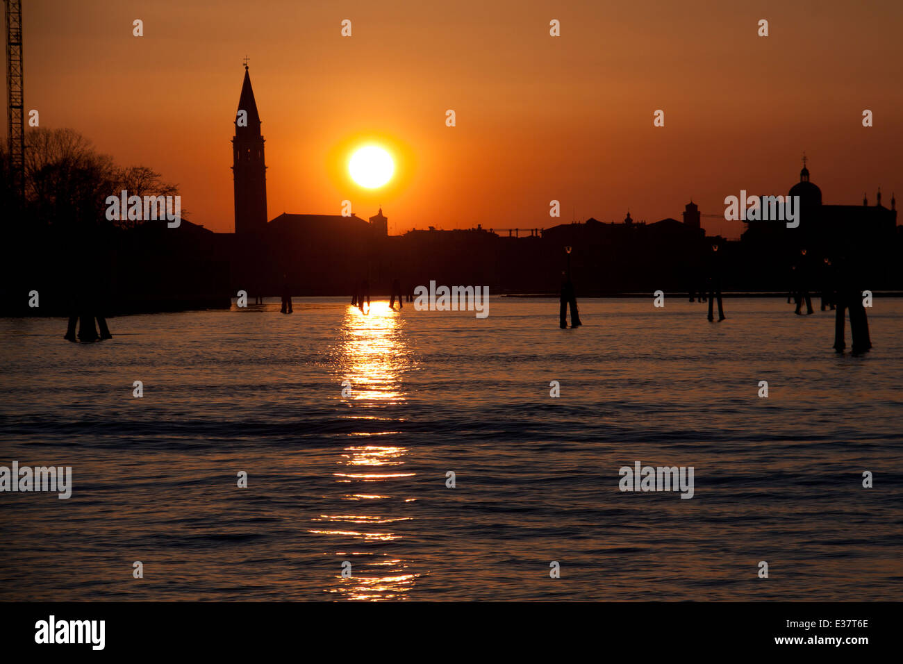 Sunset in Venice Italy Stock Photo - Alamy