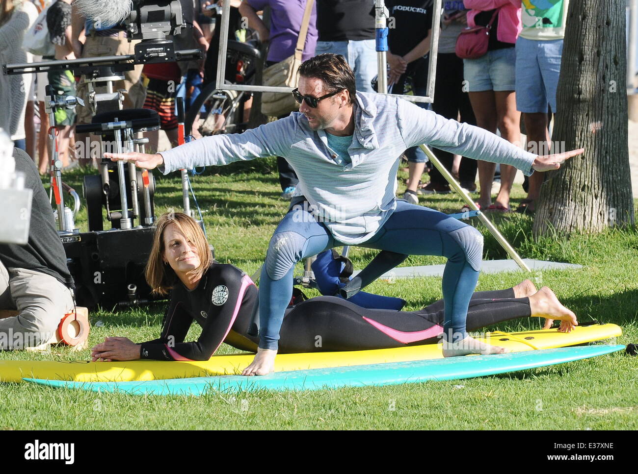 Actress Helen Hunt was spotted with Luke Wilson filming their new movie ...