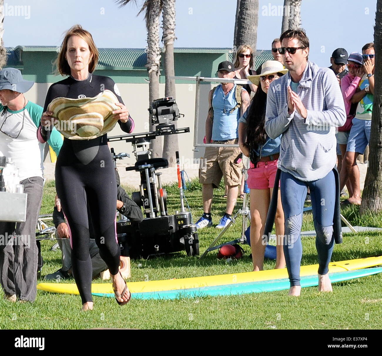 Actress Helen Hunt was spotted with Luke Wilson filming their new movie ...