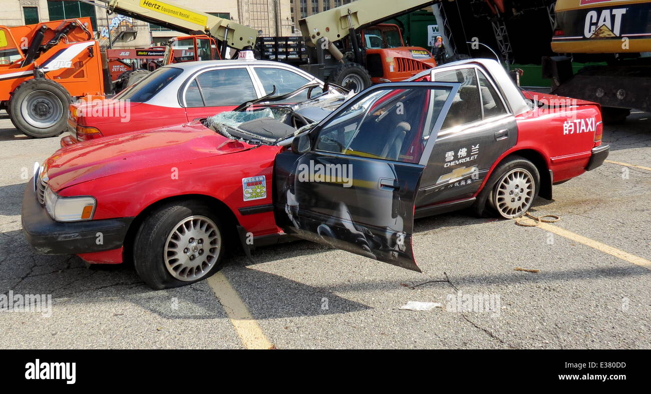 Pictures from the film set for Transformers 4 in Detroit Michigan. Mark ...