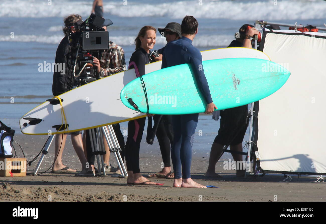 Helen Hunt filming and directing her new movie 'Ride' on Venice Beach ...
