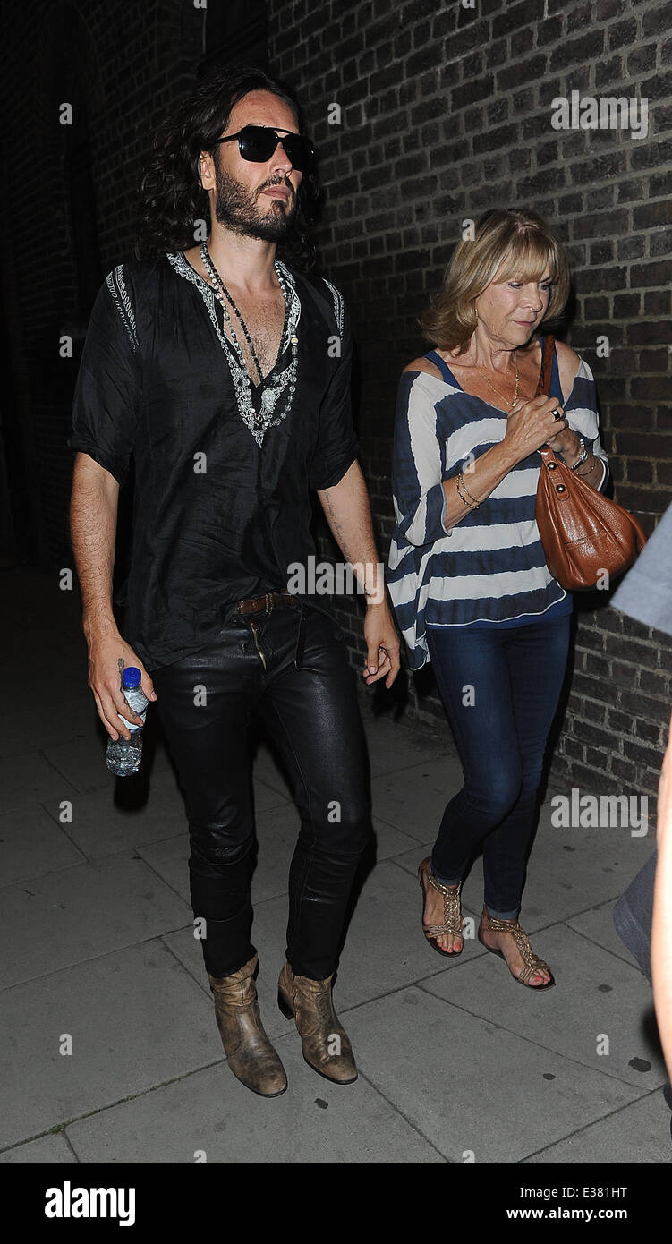 Russell Brand and Barbara Brand Night Out in London. Russell was seen ...