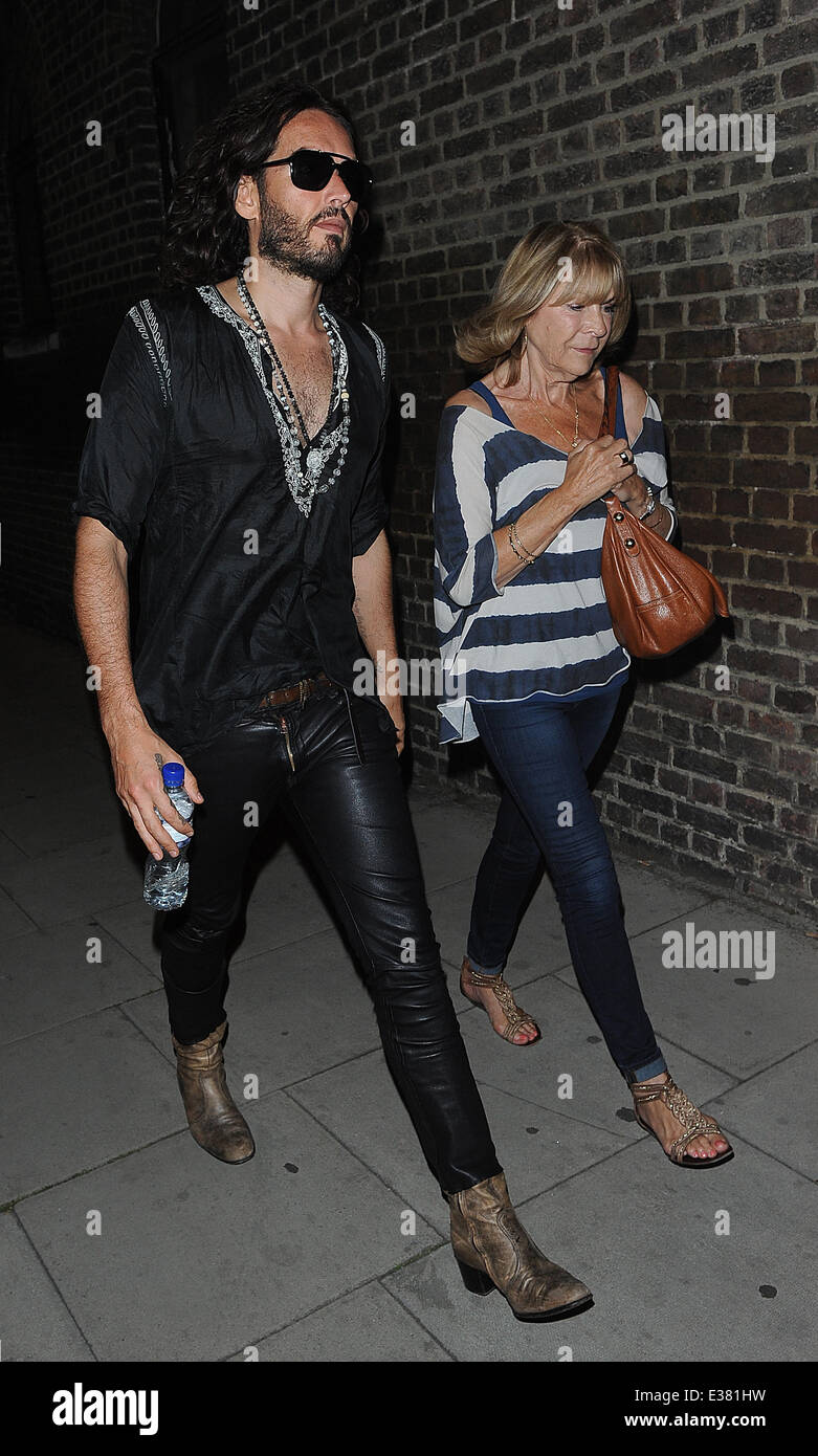 Russell Brand and Barbara Brand Night Out in London. Russell was seen ...