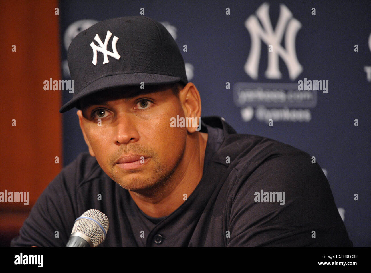 New York Yankees third baseman Alex Rodriguez (13) at a press ...
