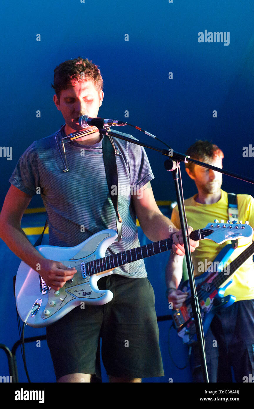 Llandeilo, Carmarthenshire. UK. 21st June,2014. Frontman Alex Dingley ...