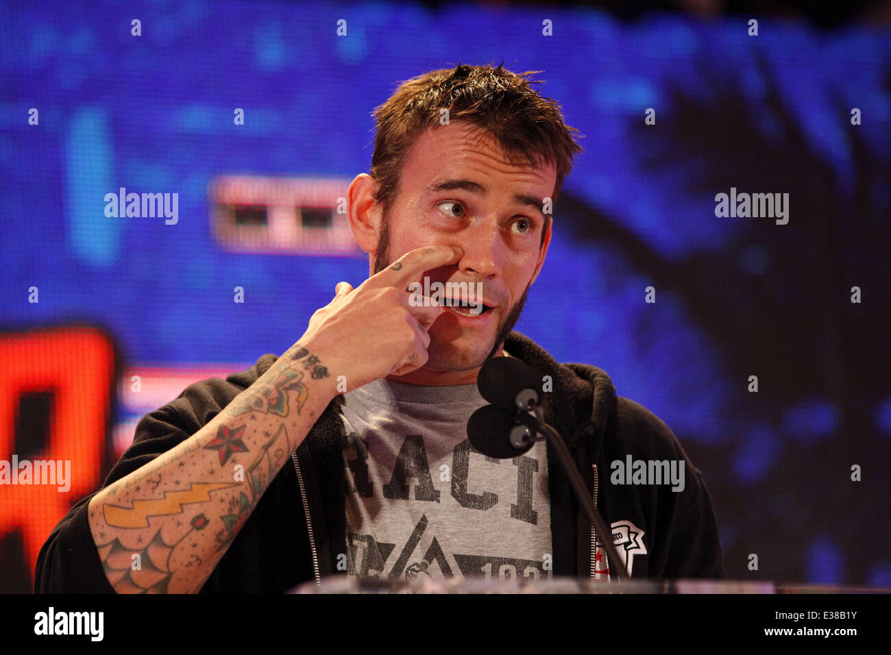 WWE SummerSlam 2013 press conference held at the Beverly Hills Hotel ...