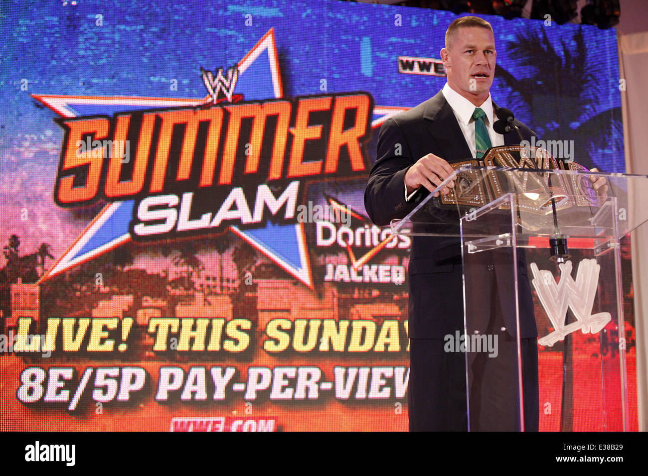 WWE SummerSlam 2013 press conference held at the Beverly Hills Hotel ...