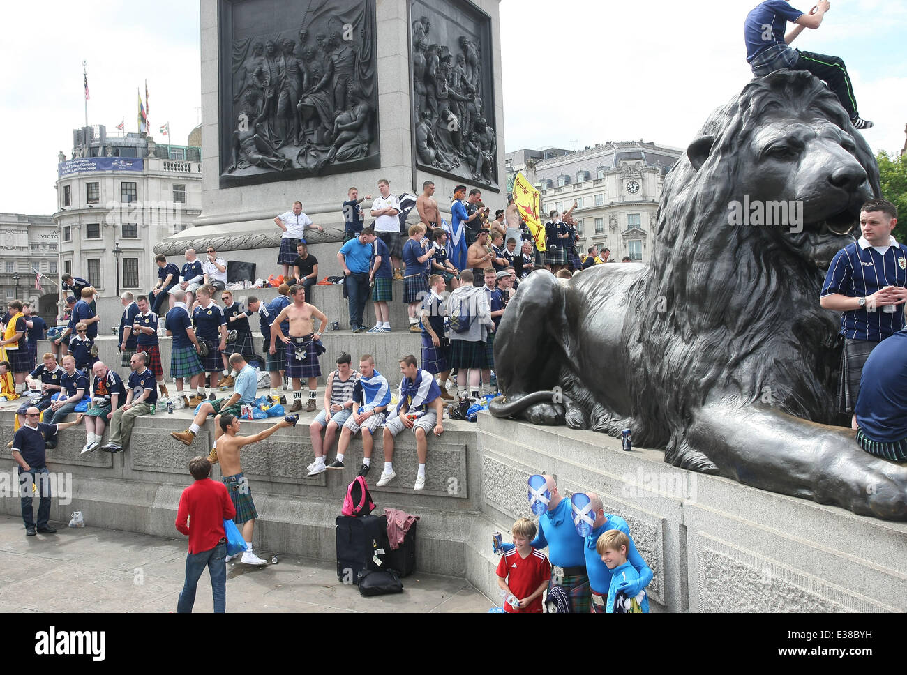Scottish Supporters ahead of the England and Scotland Football game ...