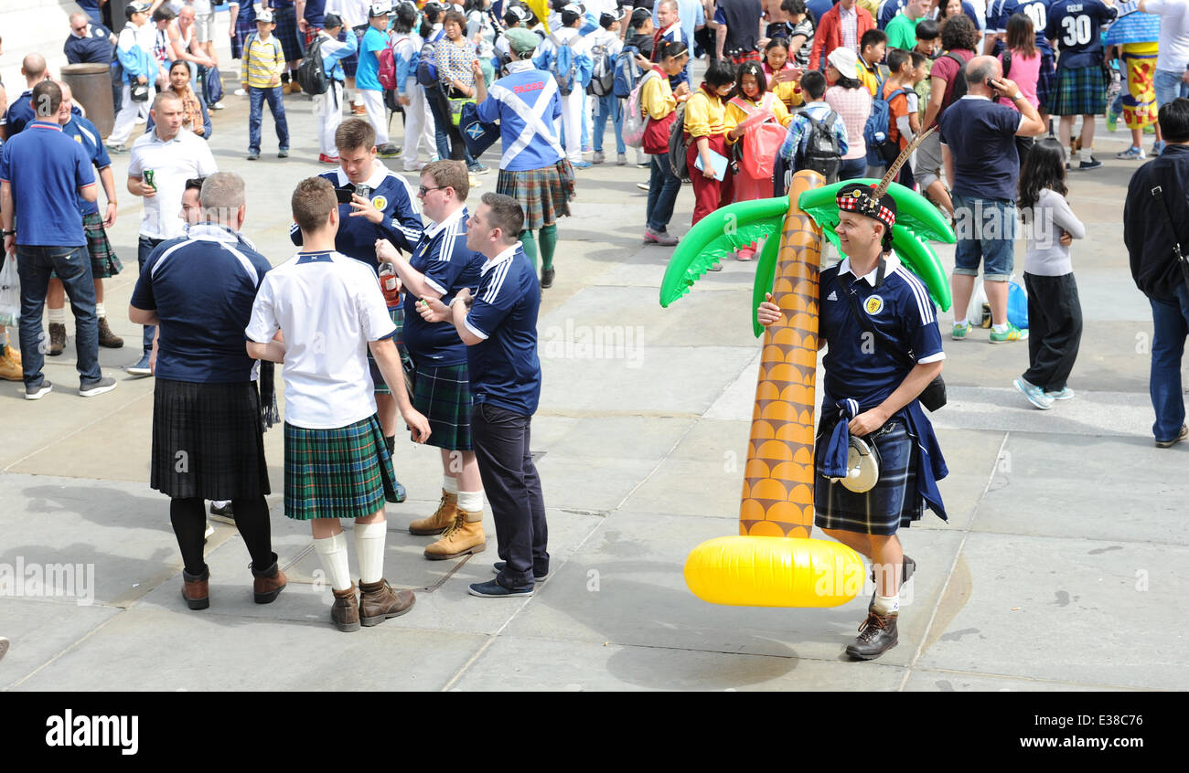 Scottish Supporters ahead of the England and Scotland Football game ...