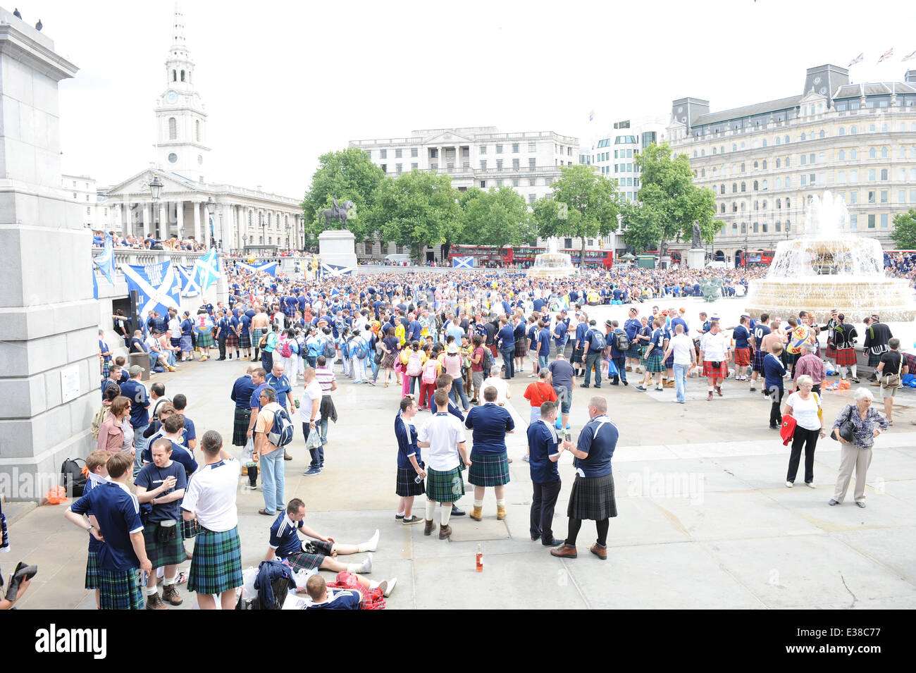Scottish Supporters ahead of the England and Scotland Football game ...