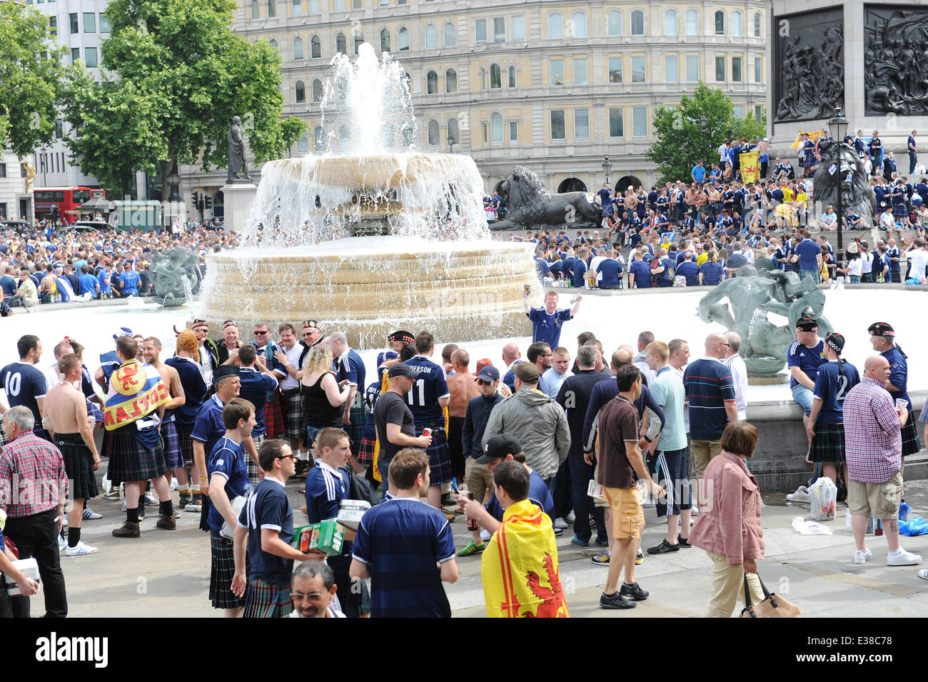 Scottish Supporters ahead of the England and Scotland Football game ...