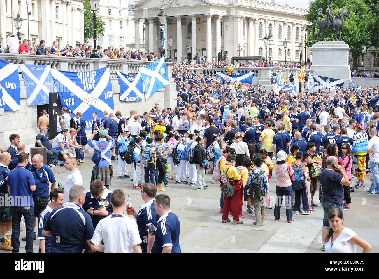 Scottish Supporters ahead of the England and Scotland Football game ...