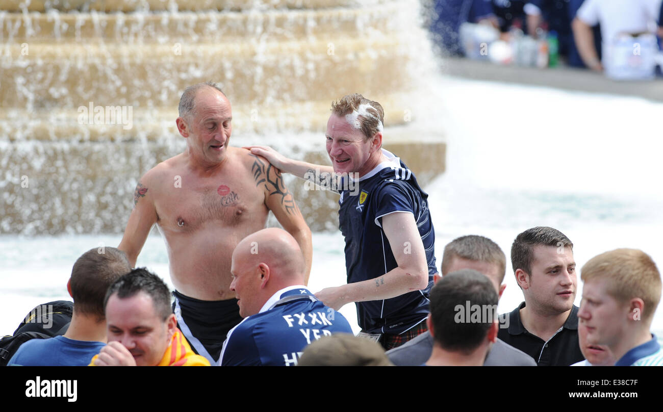 Scottish Supporters ahead of the England and Scotland Football game ...