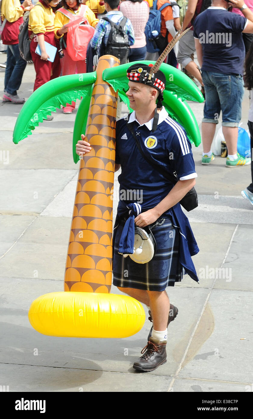 Scottish Supporters ahead of the England and Scotland Football game ...