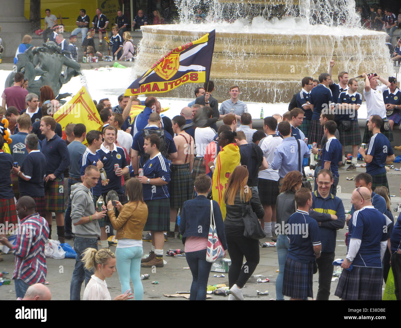 Scotland fans gather in Trafalgar Square ahead of their friendly match ...