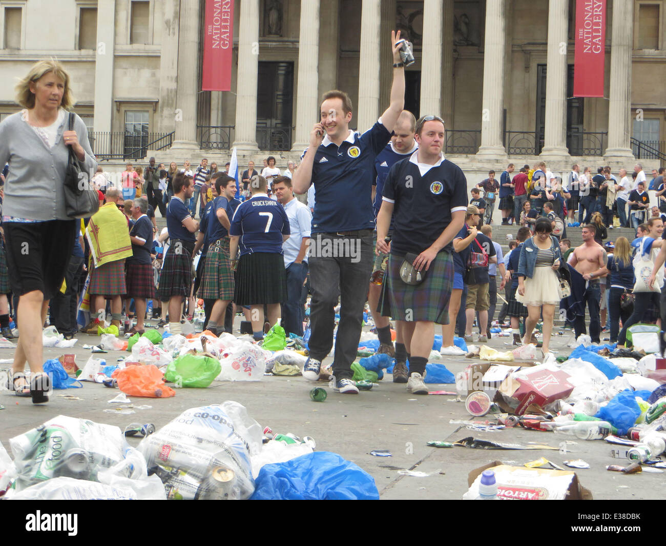 Scotland fans gather in Trafalgar Square ahead of their friendly match ...