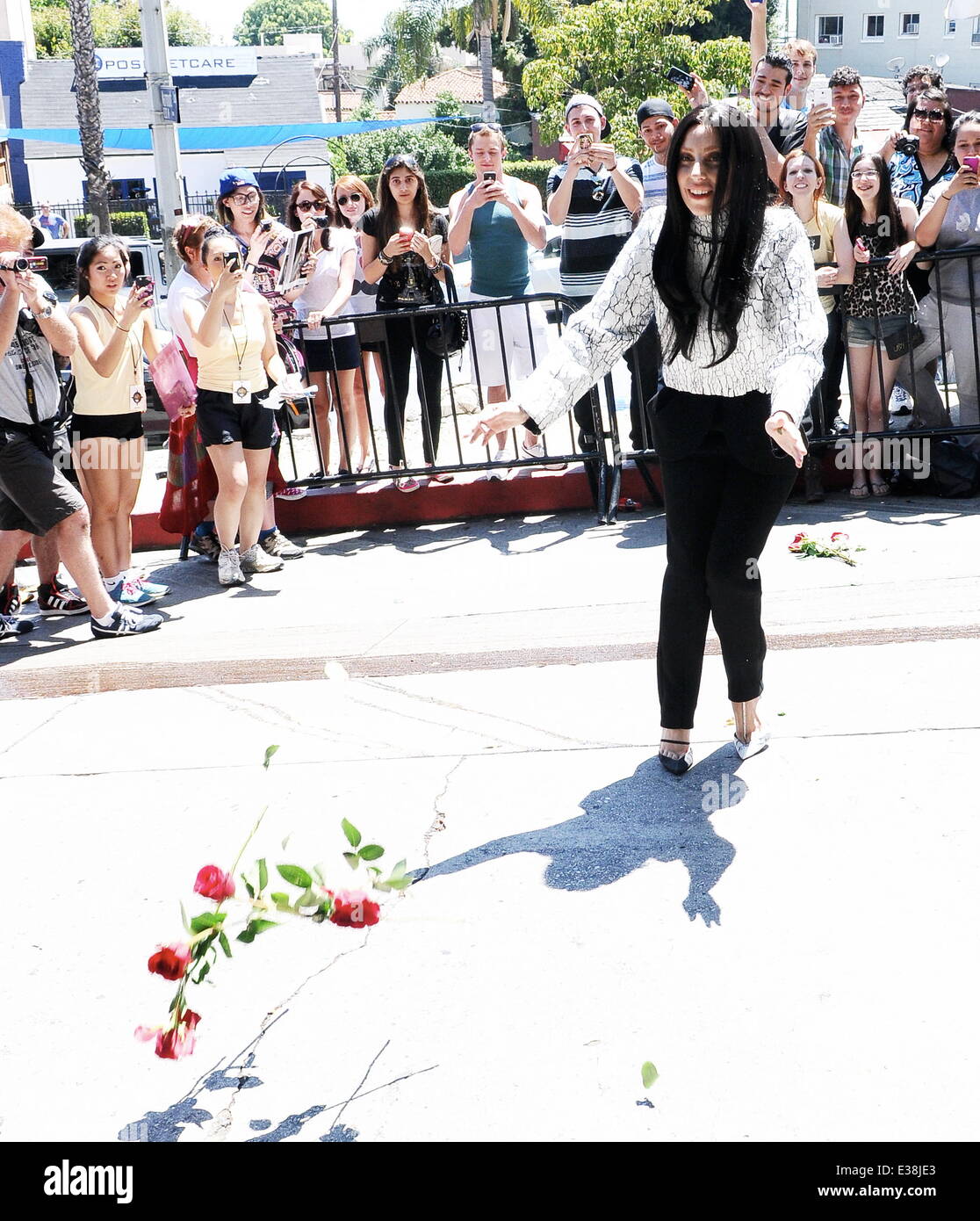 Lady Gaga seen signing autographs and taking pictures with her fans at ...