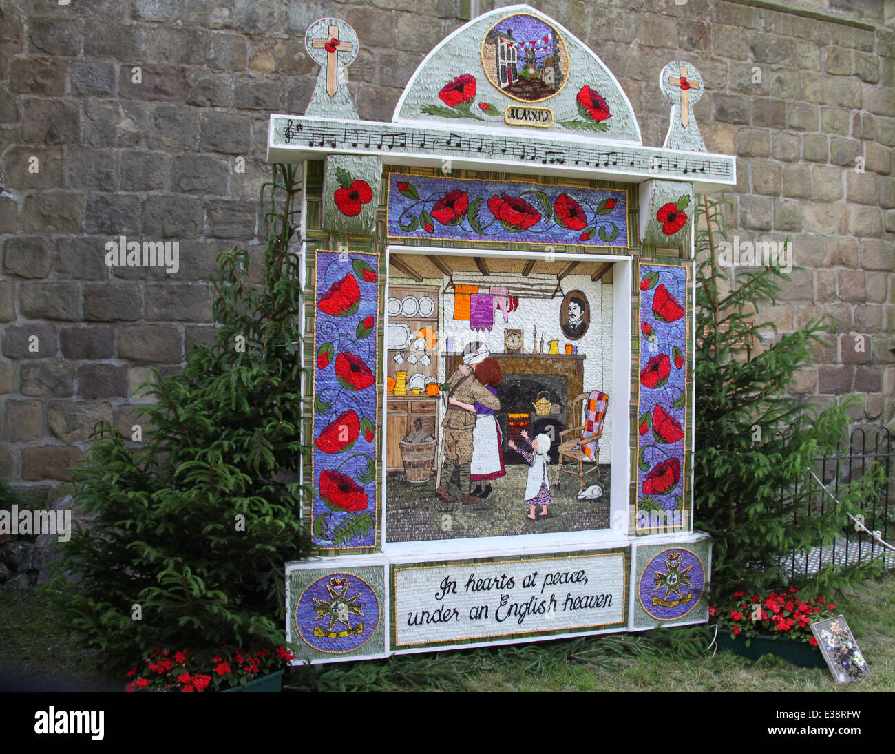 2014 Well Dressing in the Peak District Village of Youlgrave Stock ...