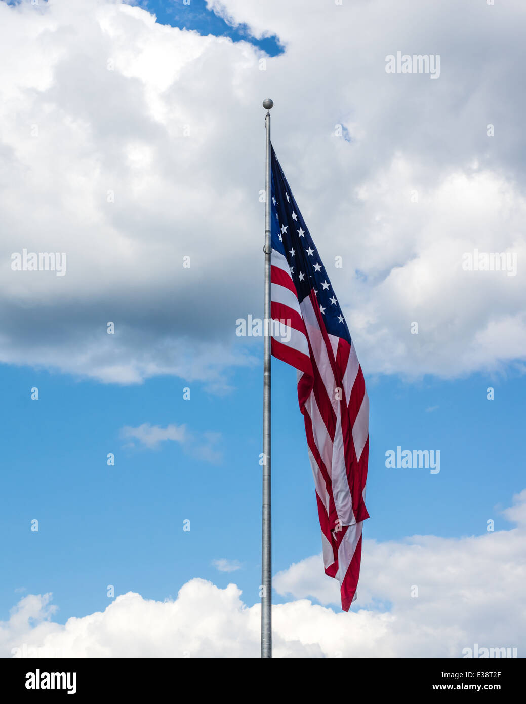 United States flag flying on a pole Stock Photo - Alamy