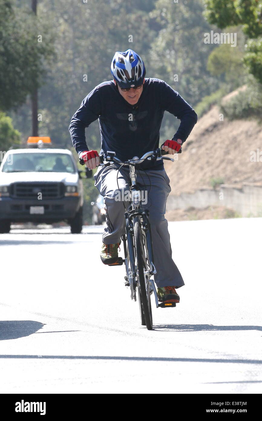 Steve Martin rides his bike in Beverly Hills Featuring: Steve Martin ...