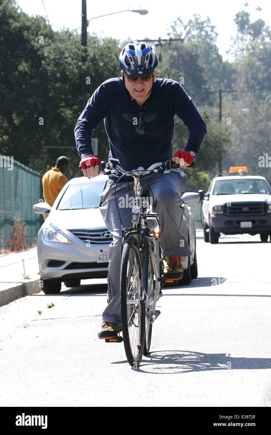 Steve Martin rides his bike in Beverly Hills Featuring: Steve Martin ...