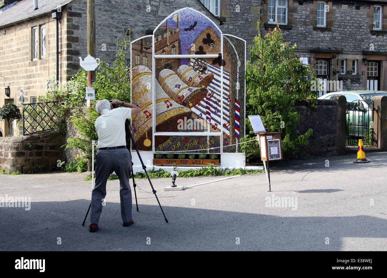 Photographer at Youlgrave Well Dressings in the Peak District National ...