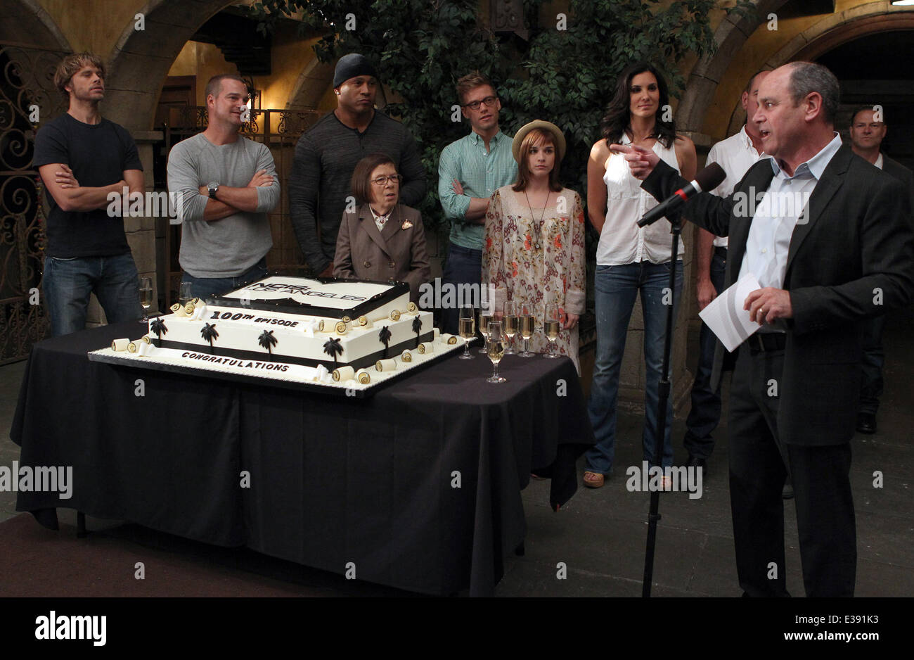 NCIS Los Angeles 100th episode cake cutting event Held At Paramount ...