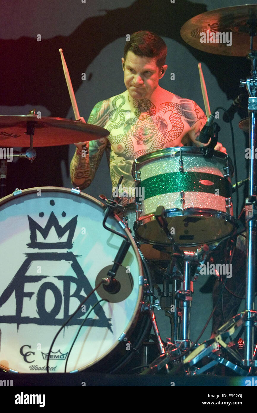 Fall Out Boy performs at the O2 Academy Featuring: Andy Hurley Where ...