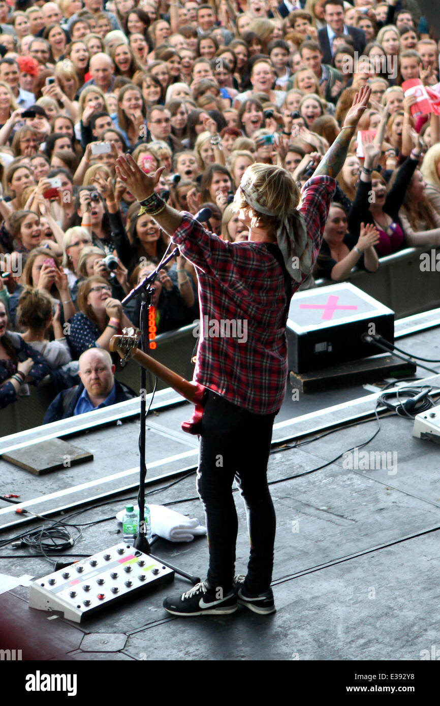 McFly perform live at Newmarket Racecourse Featuring: McFly,Dougie ...
