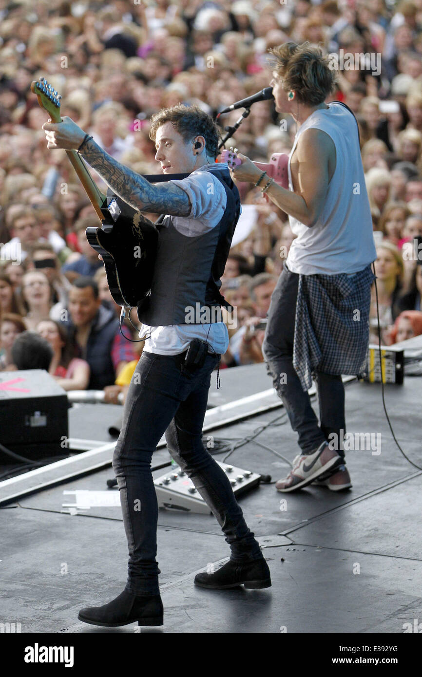 McFly perform live at Newmarket Racecourse Featuring: McFly,Danny Jones ...