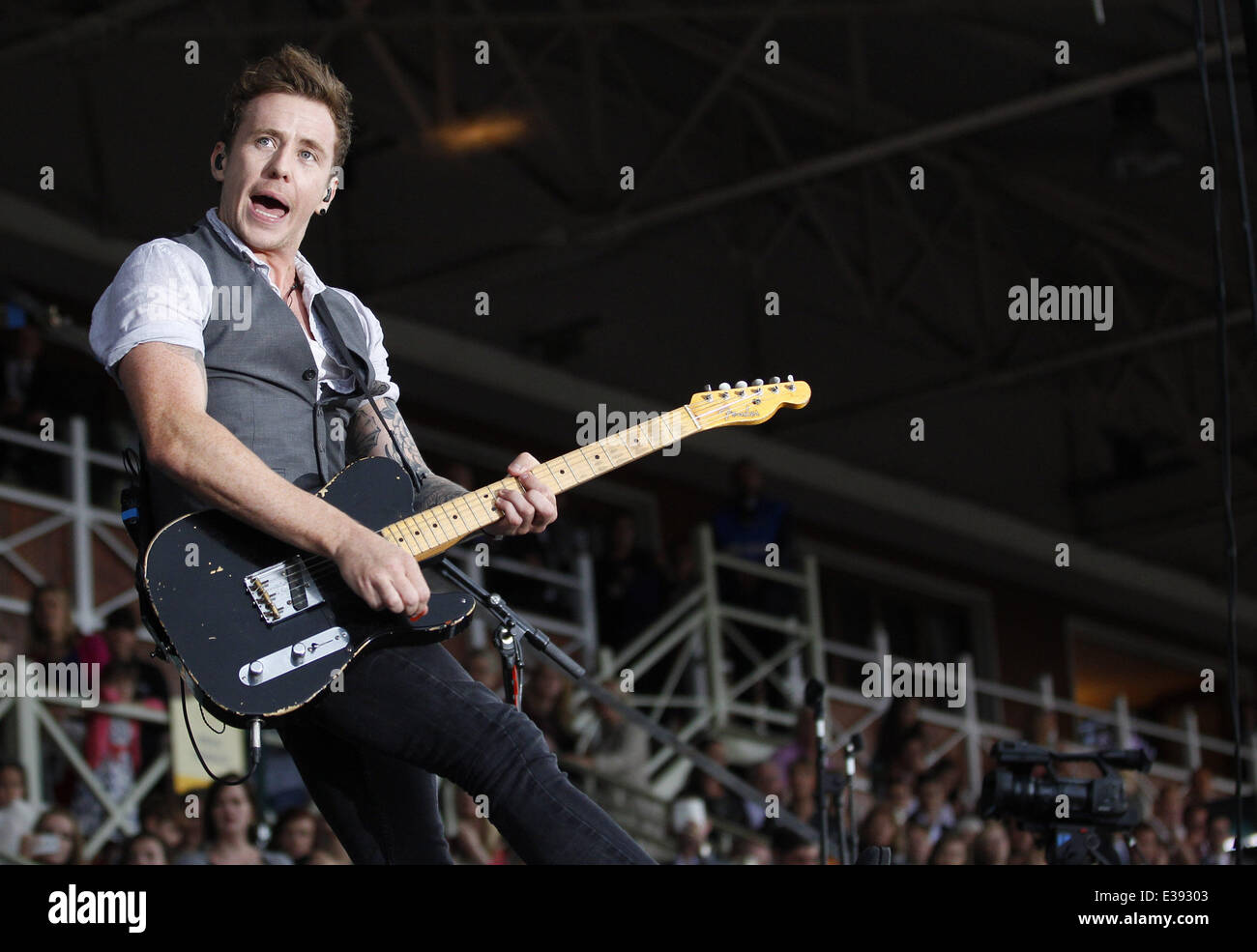 McFly perform live at Newmarket Racecourse Featuring: McFly,Danny Jones ...