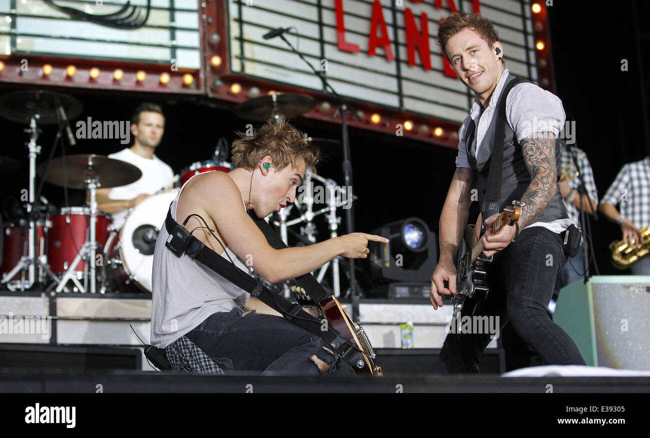 McFly perform live at Newmarket Racecourse Featuring: McFly,Danny Jones ...