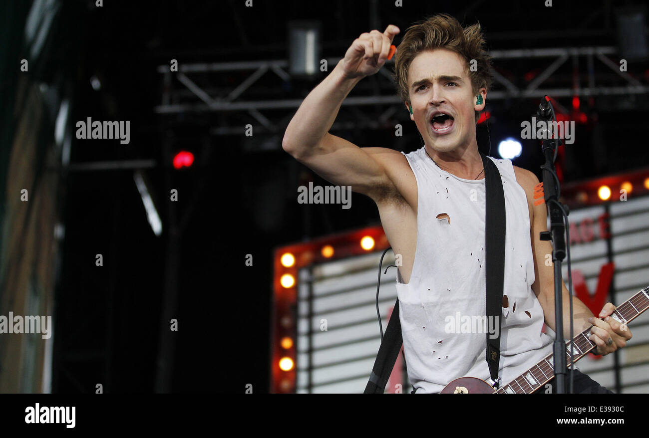 McFly perform live at Newmarket Racecourse Featuring: McFly,Tom ...