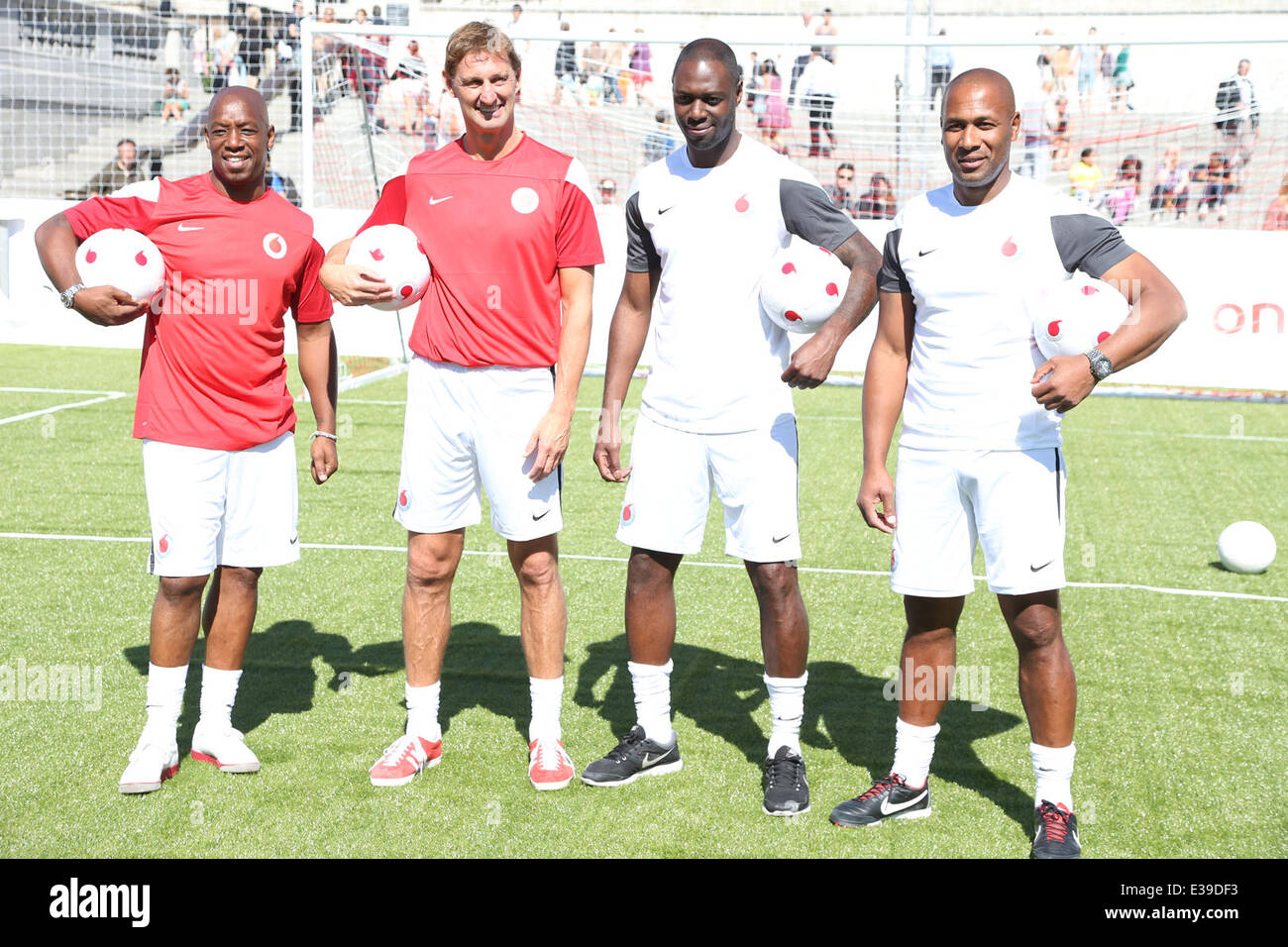 Footballers Ian Wright, Tony Adams, Ledley King and Les Ferdinand take ...