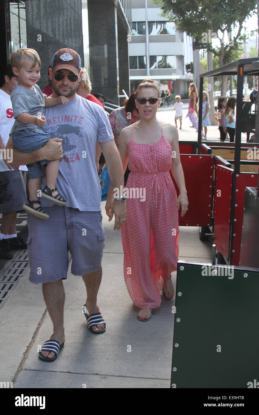 Actress Alyssa Milano out with husband, David Bugliari and son Milo ...