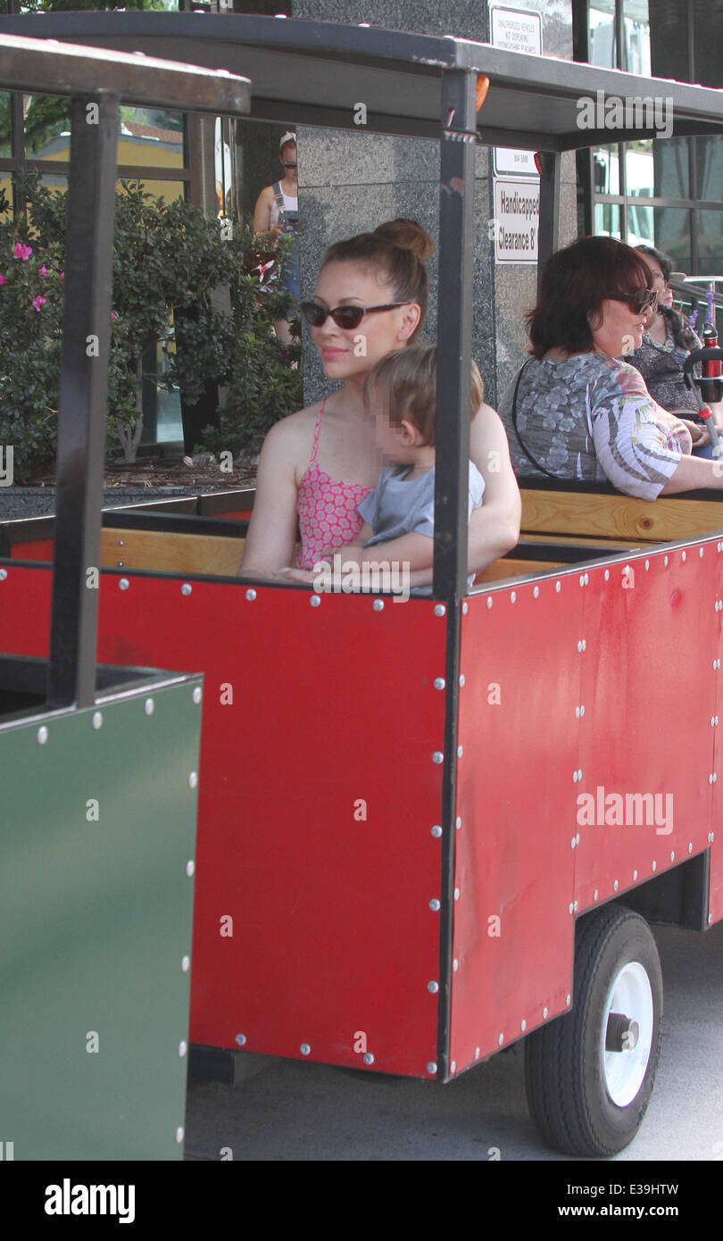 Actress Alyssa Milano out with husband, David Bugliari and son Milo ...