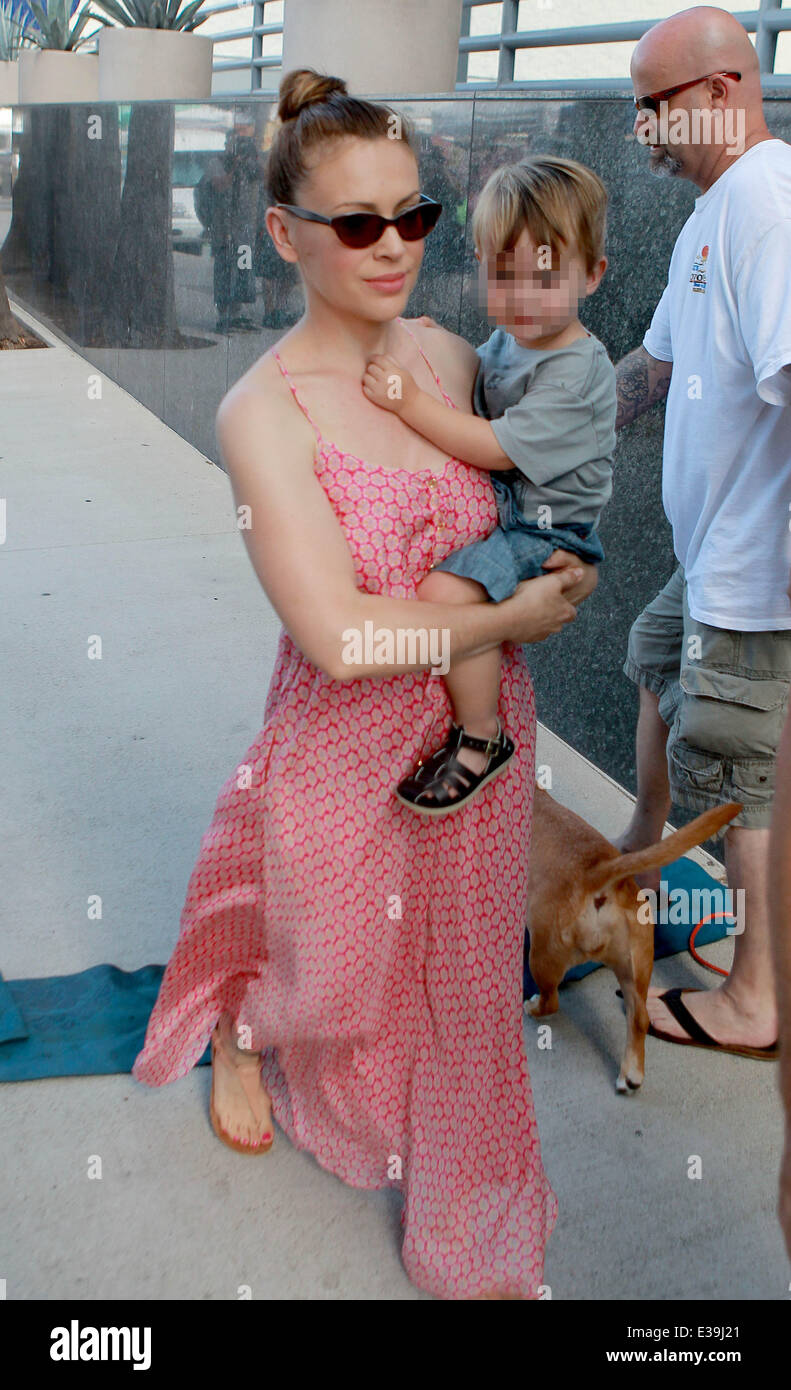 Actress Alyssa Milano takes Her Husband David Bugliari and Son Milo ...