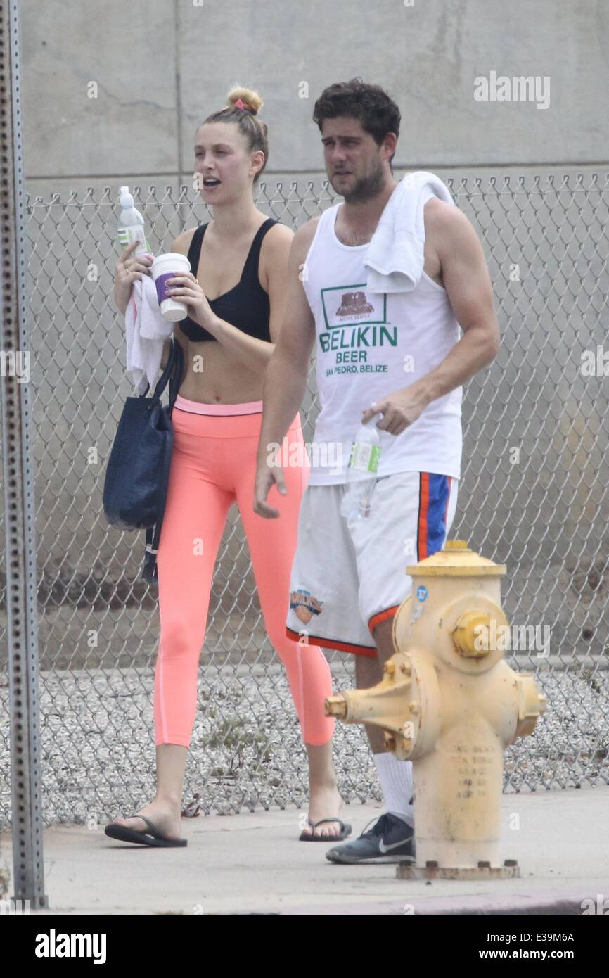 Whitney Port and Tim Rosenman leaving a Spinning classes at YAS Abbot ...