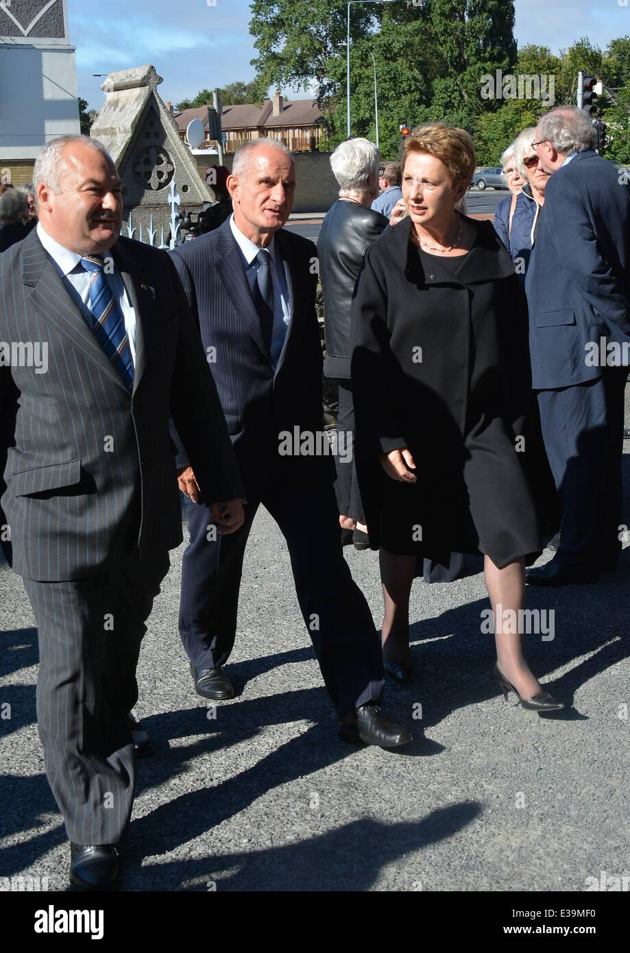 The funeral of poet Seamus Heaney at the Sacred Heart Church ...