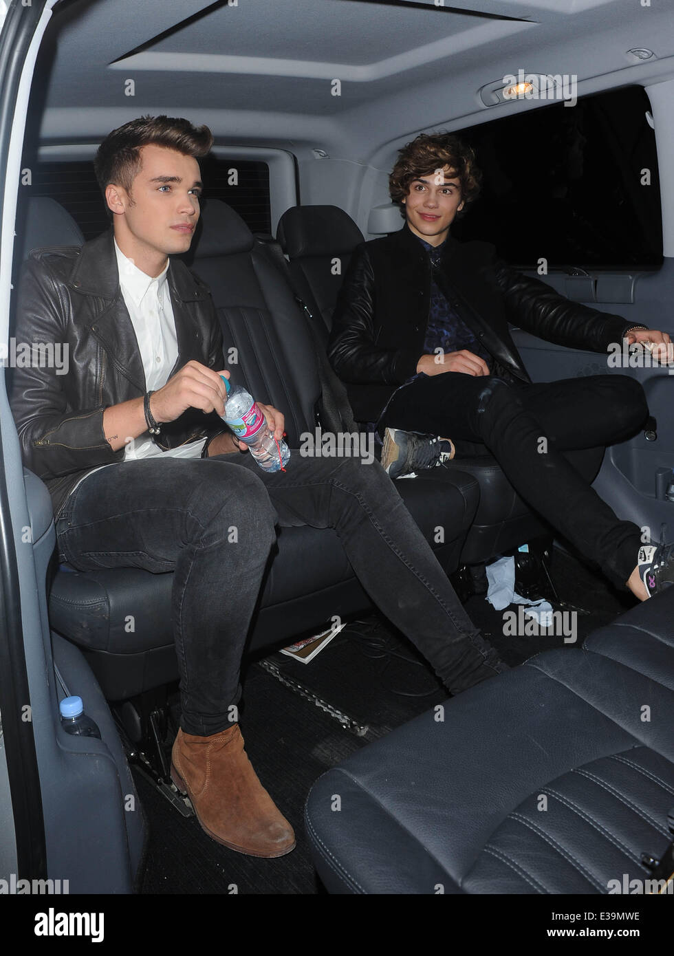 Union J band members Josh Cuthbert and George Shelley leave filming the ...