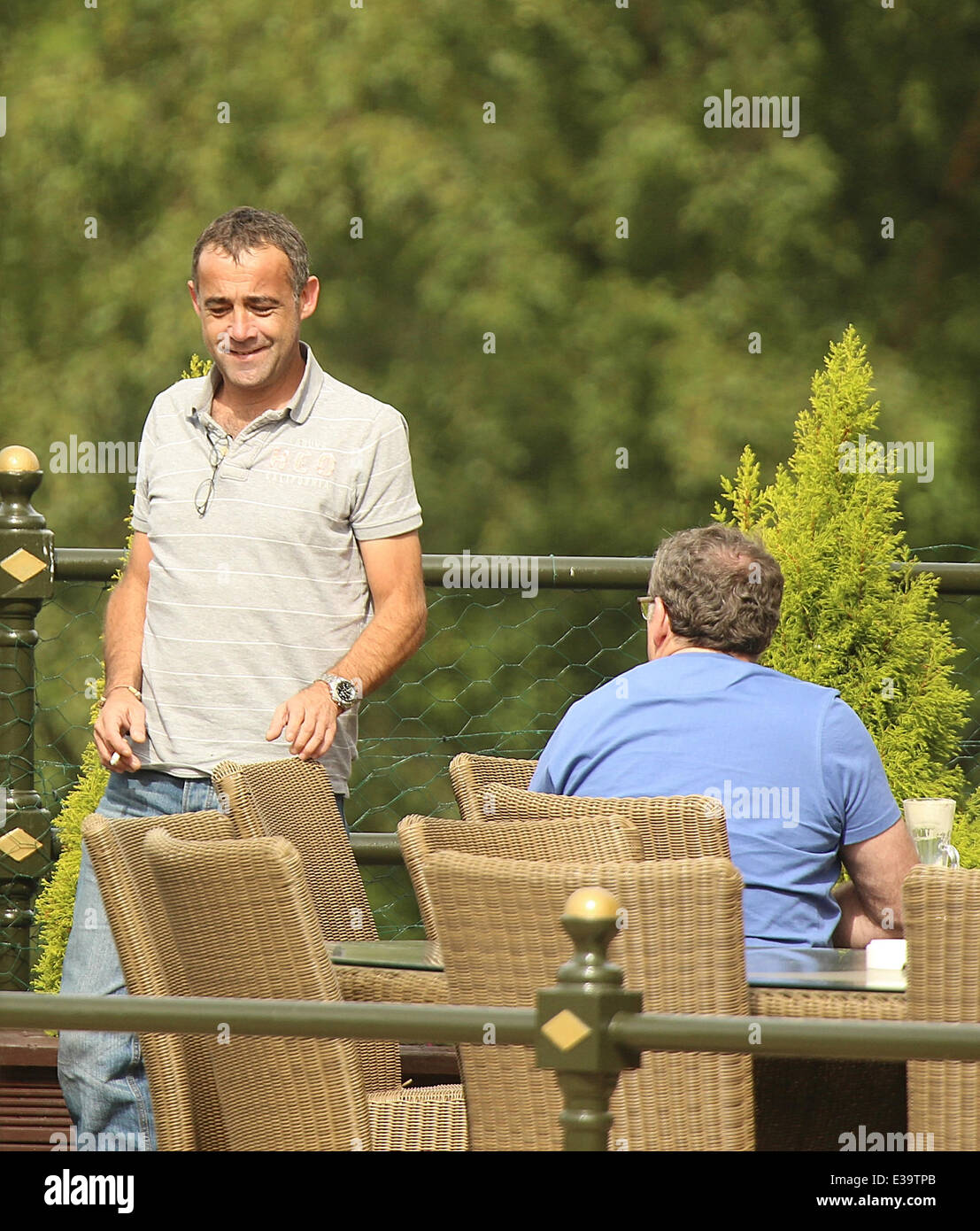 Coronation street actor Michael Le Vell smokes a cigarette and talks to ...