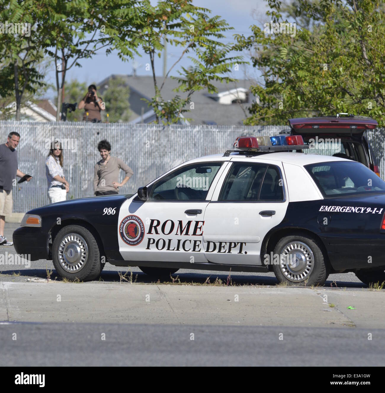 'Cymbeline' film set in Manhattan Featuring: Roman Police Car Where ...