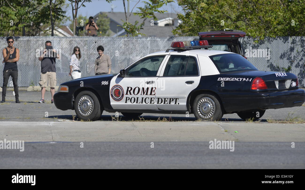 Cymbeline' film set in Manhattan Featuring: Roman Police Car Where: New ...