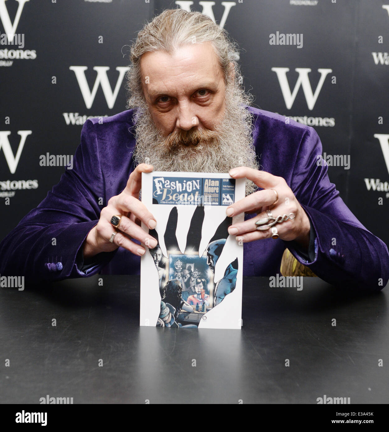 Alan Moore signs copies of his book 'Fashion Beast' at Waterstones ...