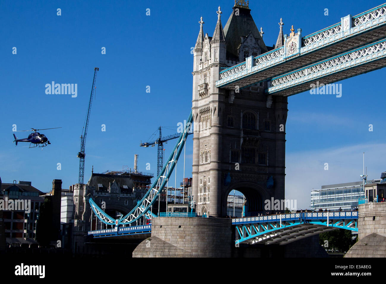 Actor Sean Penn filming the his new movie 'The Gunman' on Tower Bridge ...