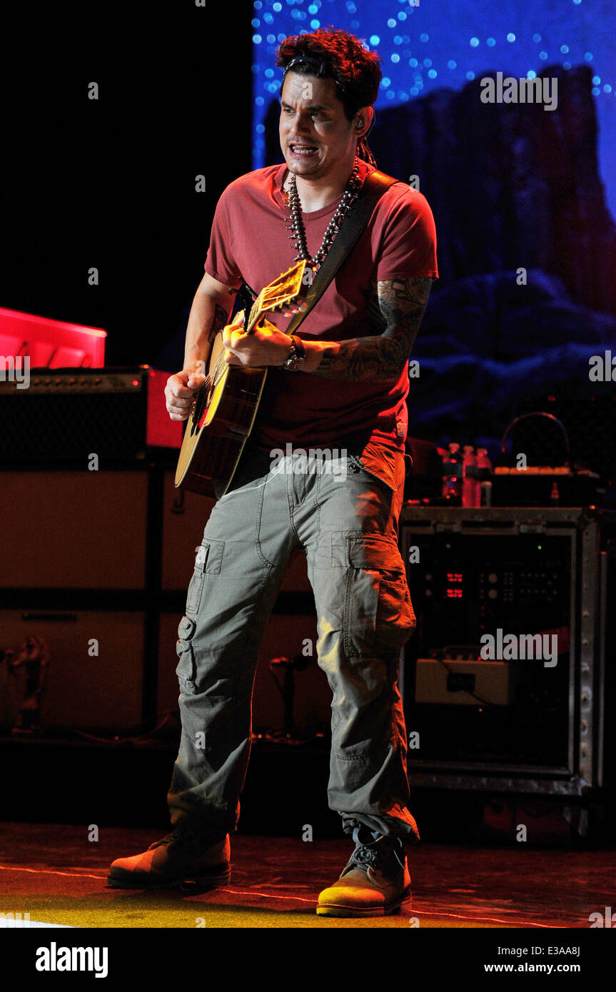 John Mayer performs during the Born and Raised World Tour 2013 at the ...