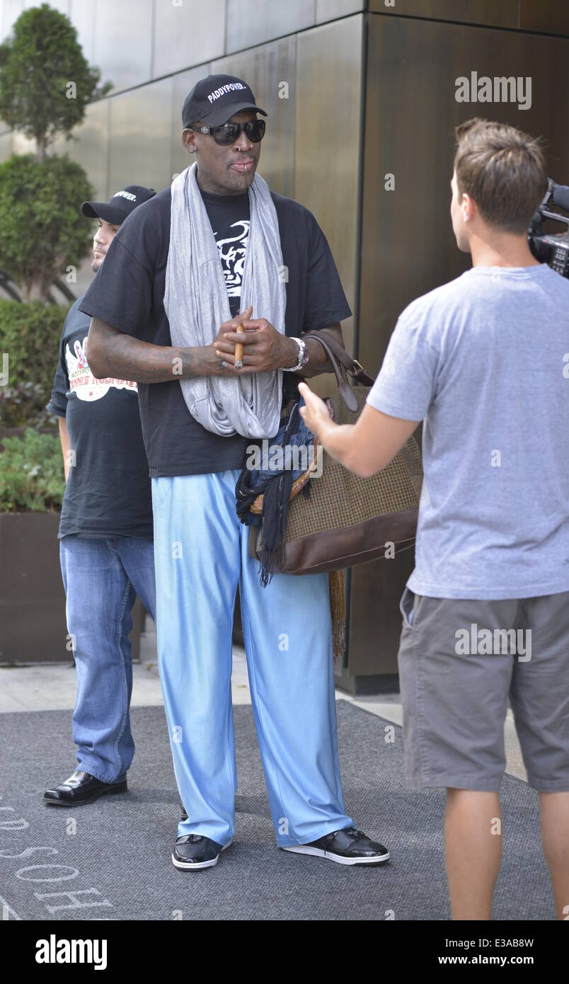 Former US basketball star Dennis Rodman returns home after a trip to ...