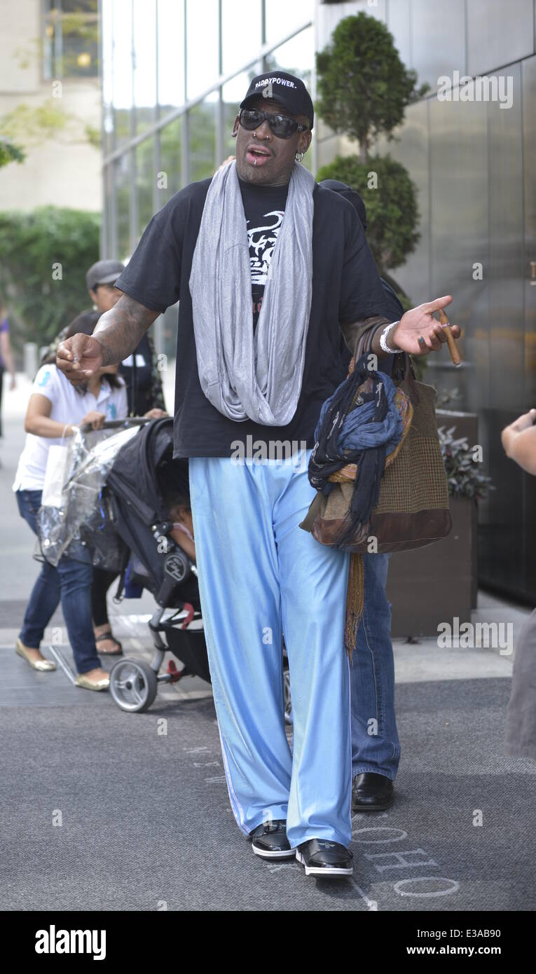 Former US basketball star Dennis Rodman returns home after a trip to ...